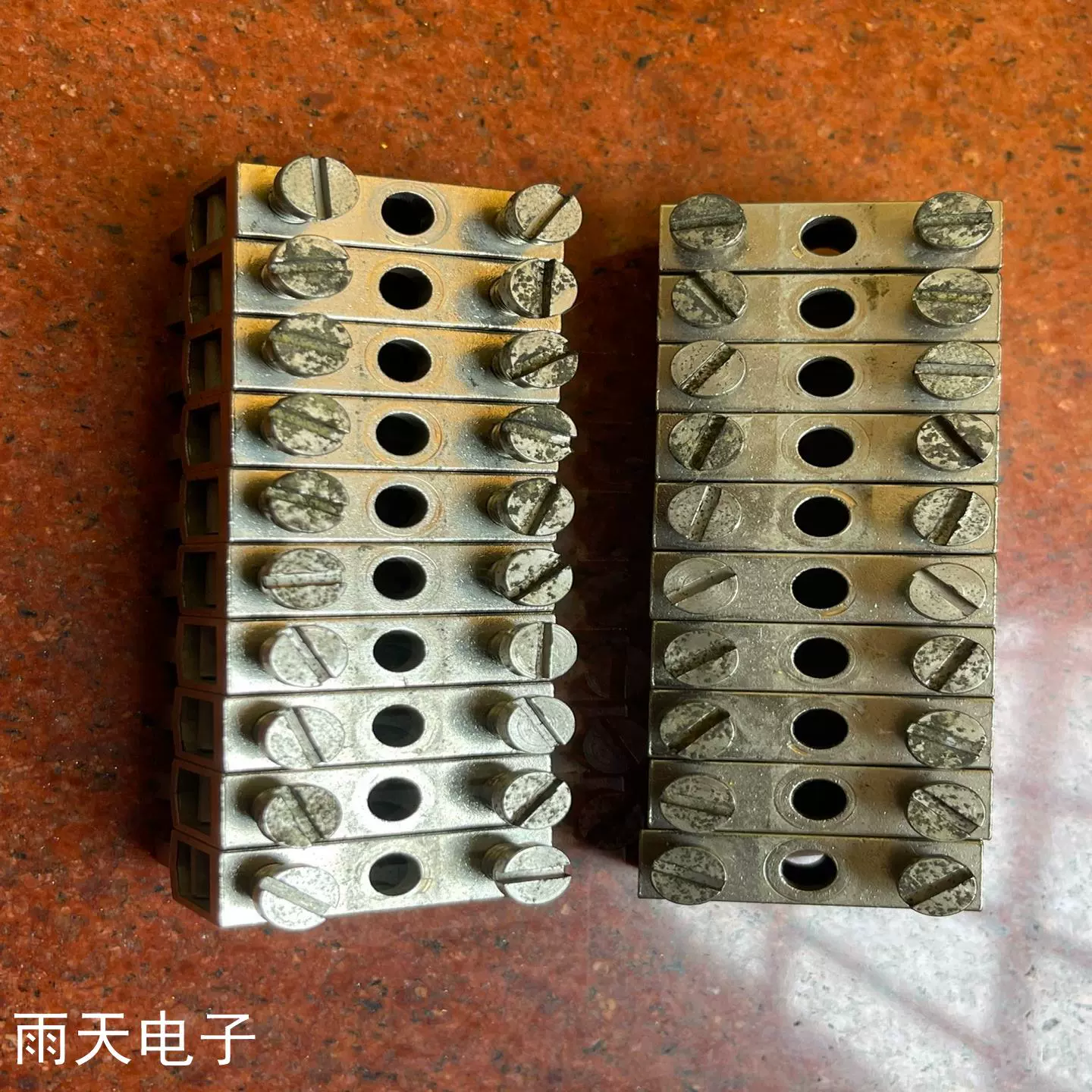 German terminal post terminal block German machine removed, all brass ...