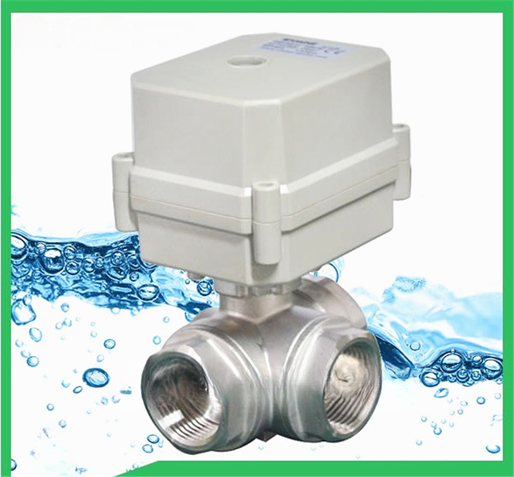 Micro Electric Stainless Steel L Type T Type 3 Way 2 Way Ball Valve ...