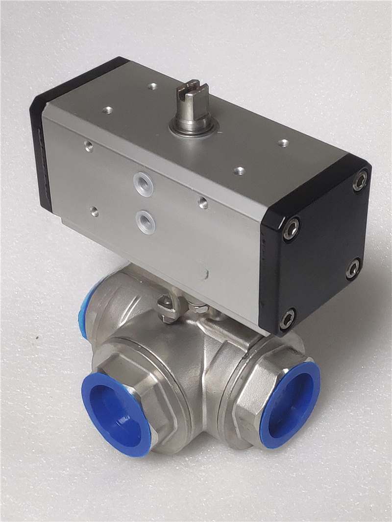 OMAL Pneumatic 3-way Ball Valve D153H008 Replacement Reversing L-Type 3 ...